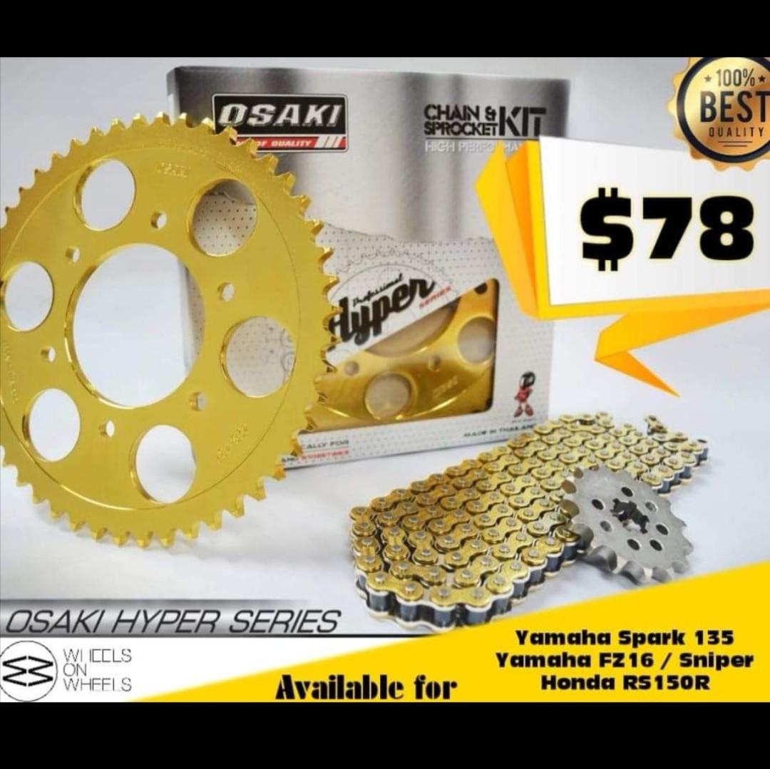 Osaki Hyper Series Chain Sprocket Set Kit Yamaha spark t135 lc135 mx135 ...
