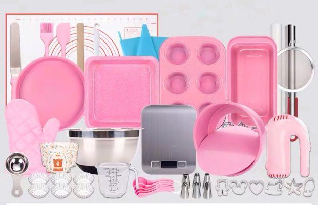 Premium baking tools set black or pink set, Furniture & Home Living ...