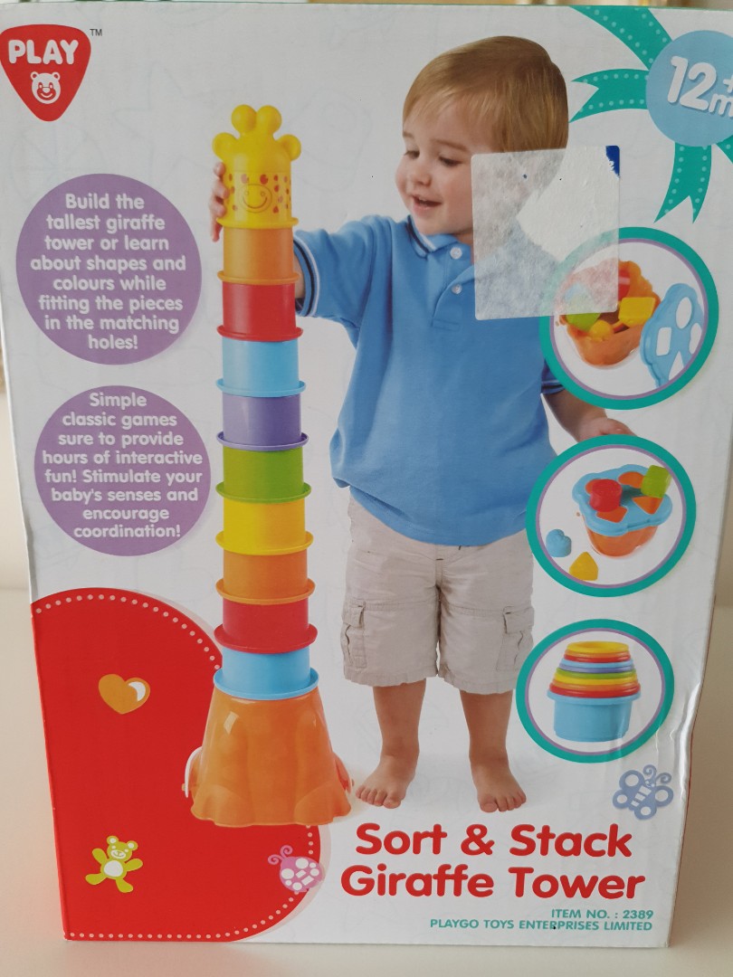Sort and Stack Giraffe Tower, Babies & Kids, Infant Playtime on Carousell