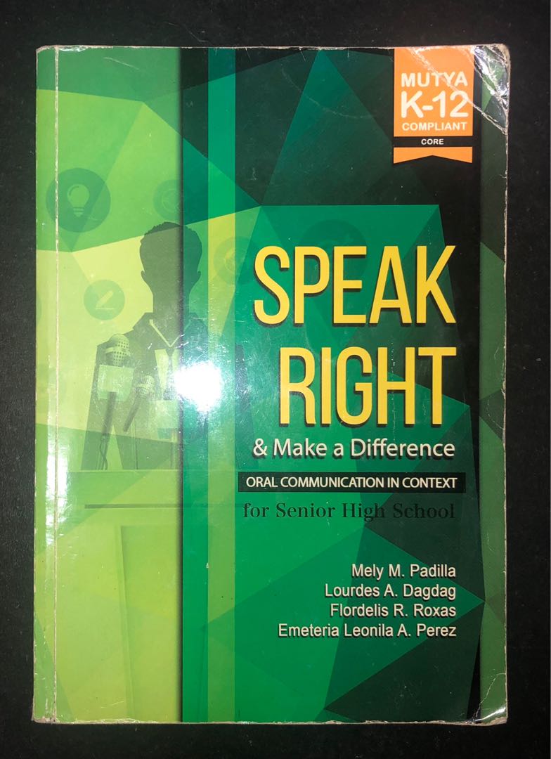 SPEAK RIGHT - Oral Communication, Hobbies & Toys, Books & Magazines ...