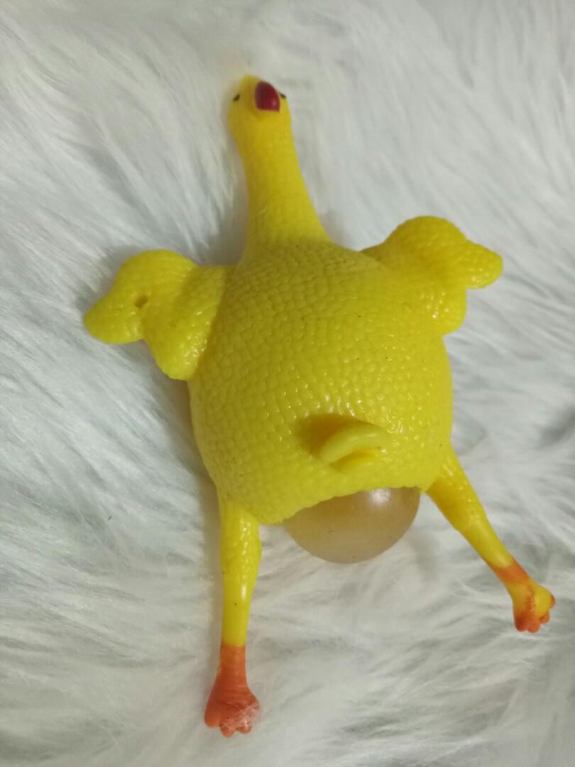 Stress reliever chicken rubber, Hobbies & Toys, Toys & Games on Carousell