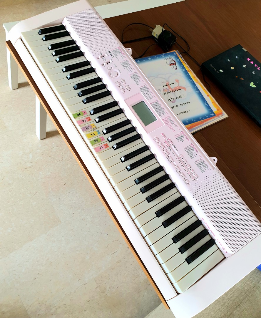 Sweet Pink CASIO LK-127 Digital Piano Key Lighting Keyboard Organ w ...