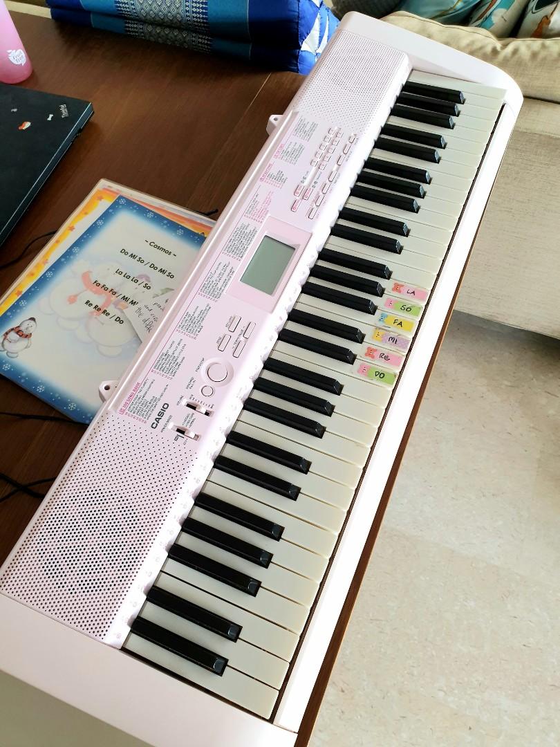 Sweet Pink CASIO LK-127 Digital Piano Key Lighting Keyboard Organ w ...