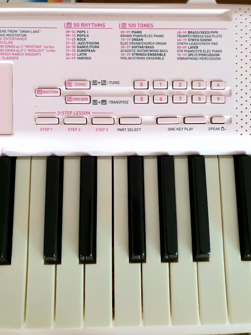 Sweet Pink CASIO LK-127 Digital Piano Key Lighting Keyboard Organ w ...