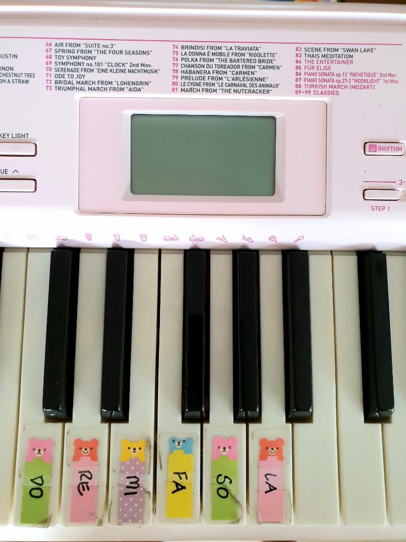 Sweet Pink CASIO LK-127 Digital Piano Key Lighting Keyboard Organ w ...