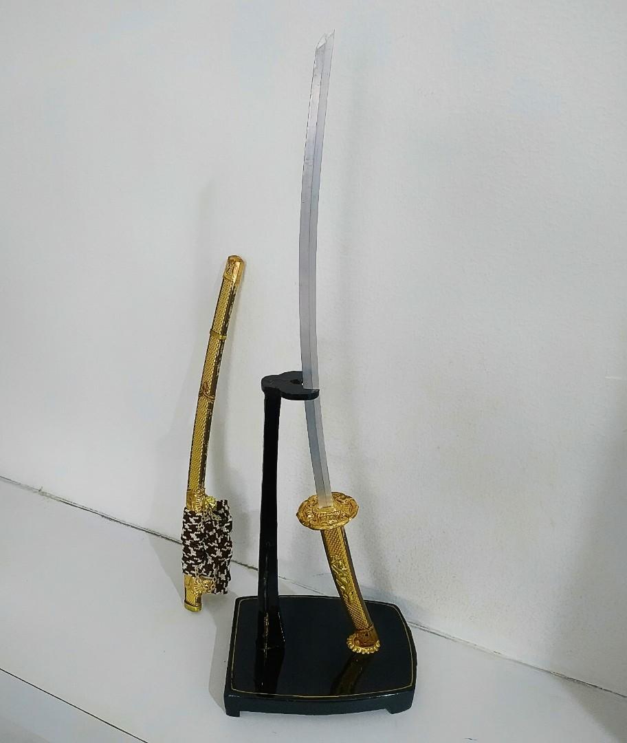 Vintage Japanese Samurai Imitation Sword Katana with Holder Stand ...