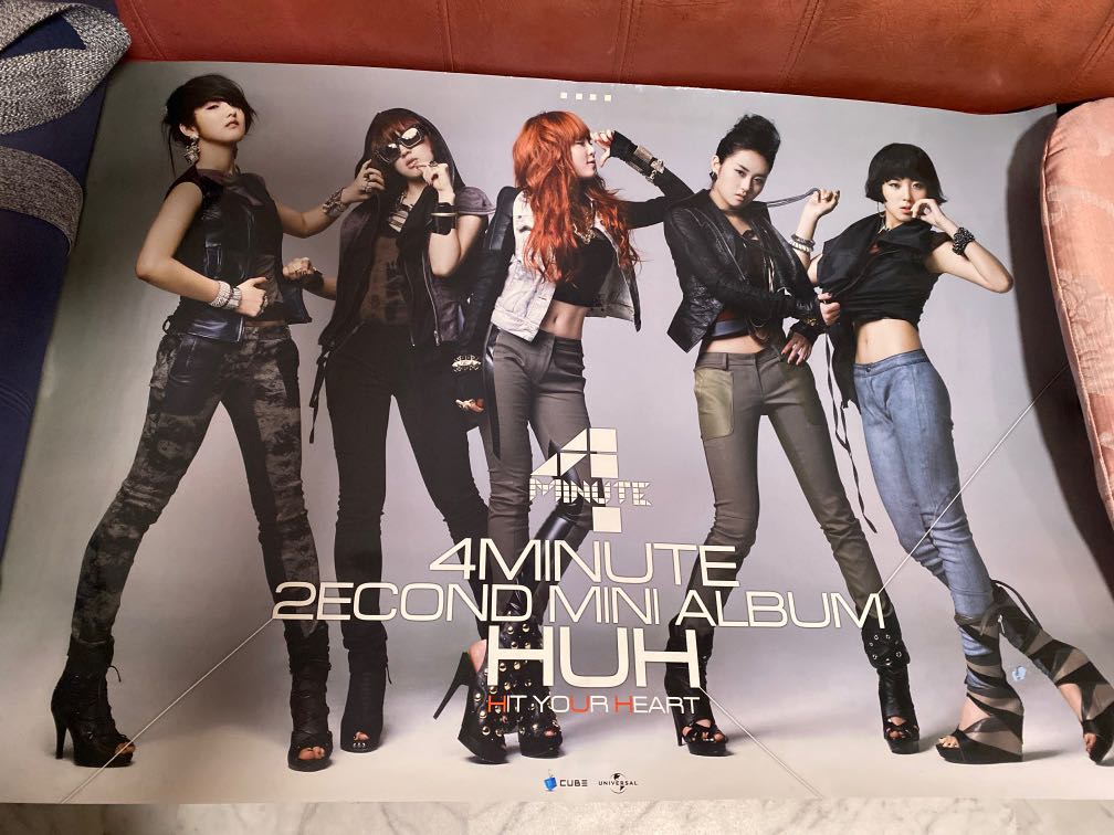 4 Minute Second Mini Album Hit Your Heart Poster, Hobbies & Toys, Music ...