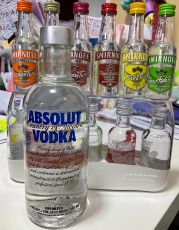 Absolut and Smirnoff vodka Miniature Set, Food & Drinks, Alcoholic ...