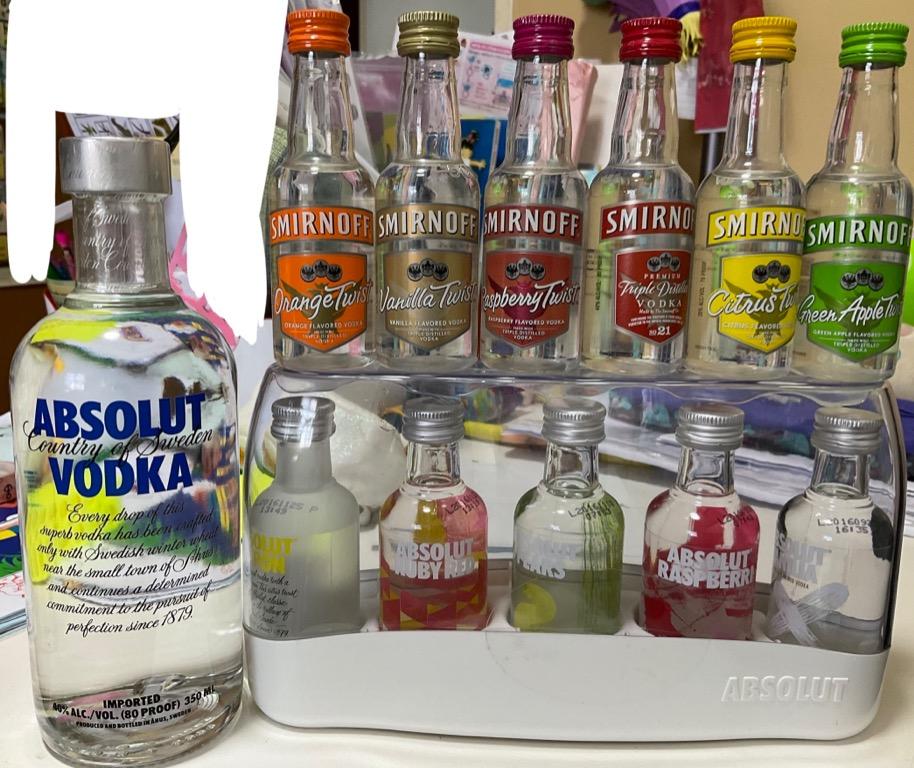 Absolut and Smirnoff vodka Miniature Set, Food & Drinks, Alcoholic ...