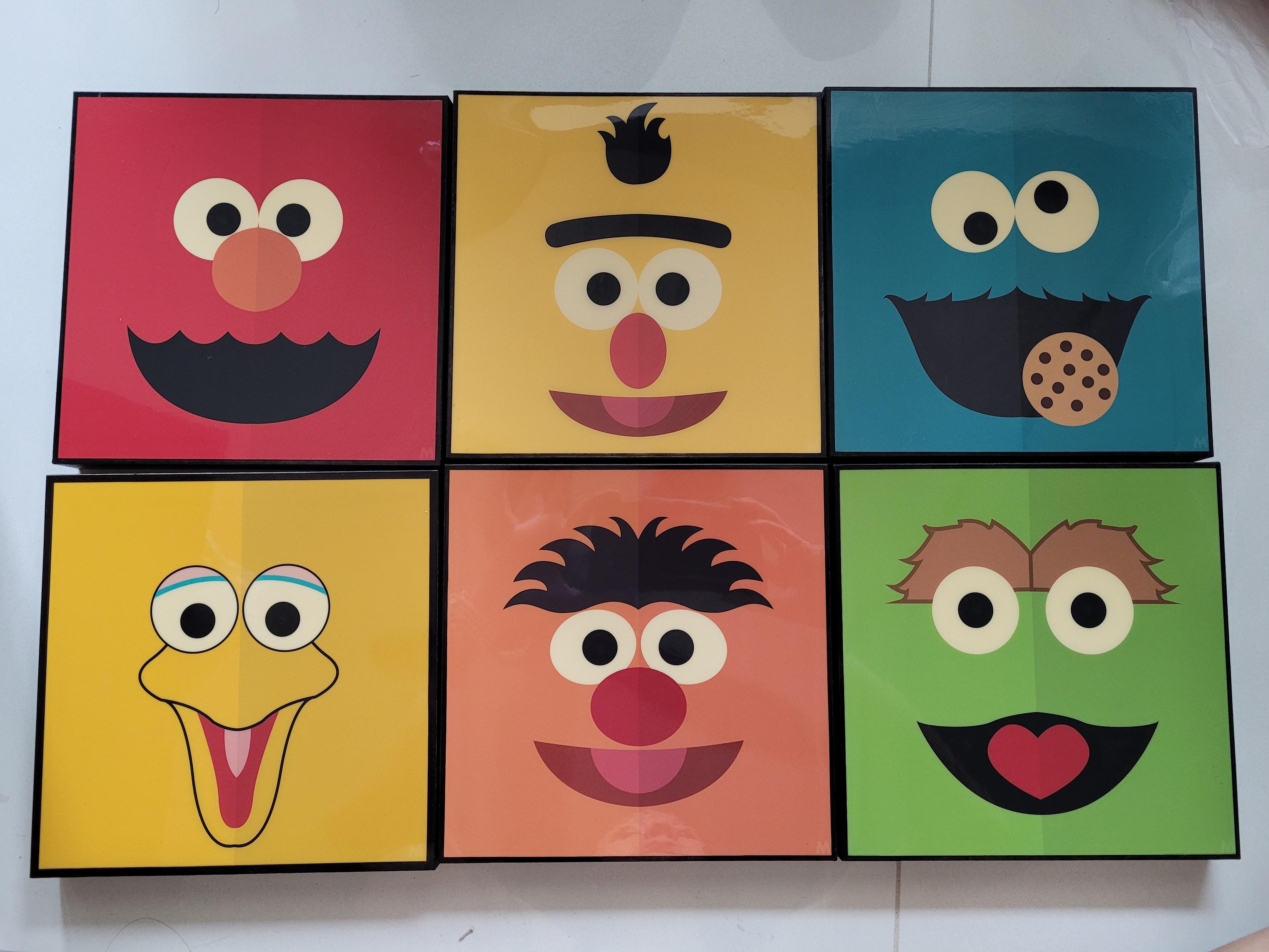 Brand New Sesame Street Painting (6 individual paint), Furniture & Home ...