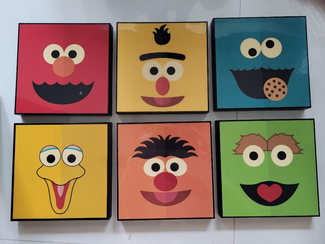 Brand New Sesame Street Painting (6 individual paint), Furniture & Home ...