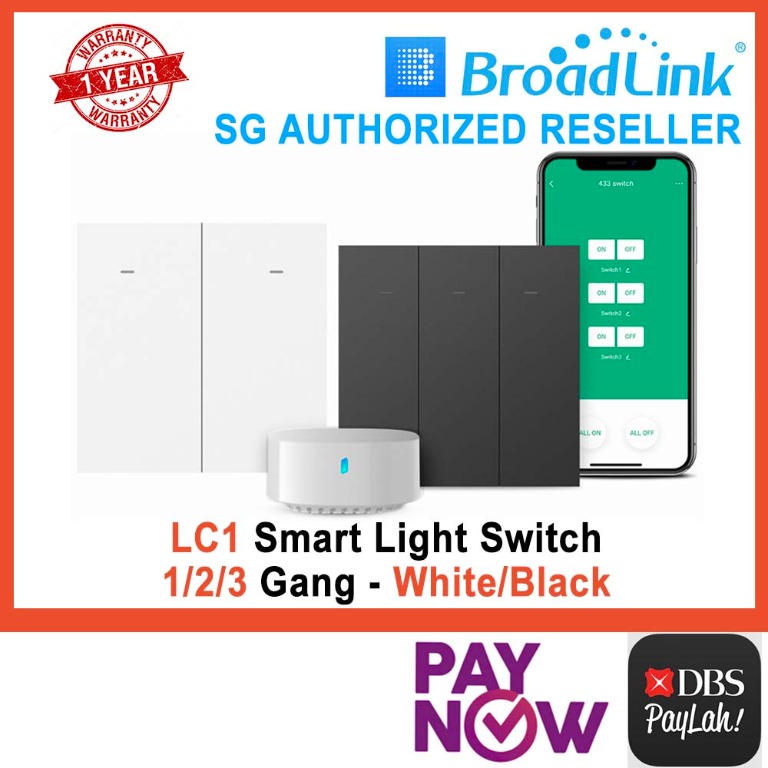 Broadlink LC1 1/2/3 Gang WiFi Smart Light Button Panel Wall Switch No ...