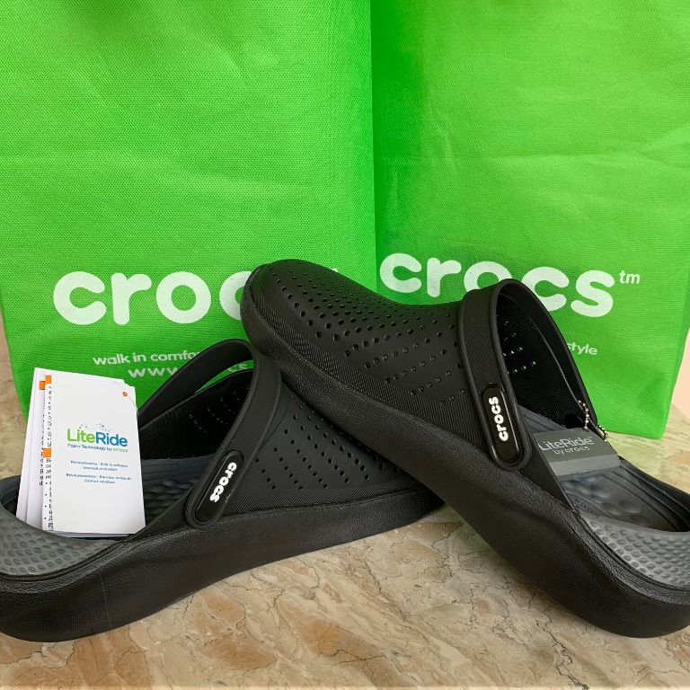 SALE!! Crocs Lite Ride in BLACK, Men's Fashion, Footwear, Slippers ...
