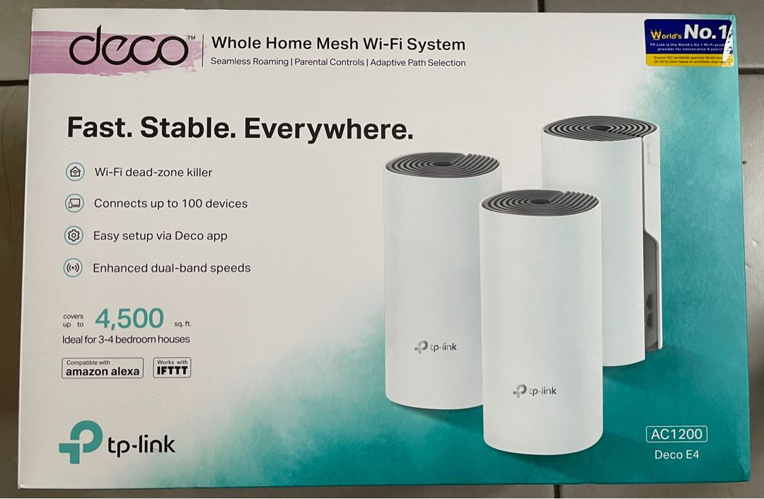 TP Link Deco E4 Whole Home Mesh Wi-Fi Router System, TV & Home ...