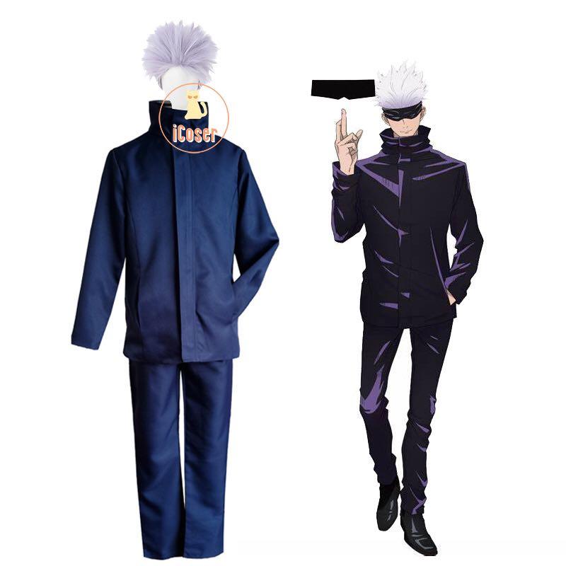 Gojo Satoru Jujutsu Kaisen costume cosplay set with wig, Hobbies & Toys ...