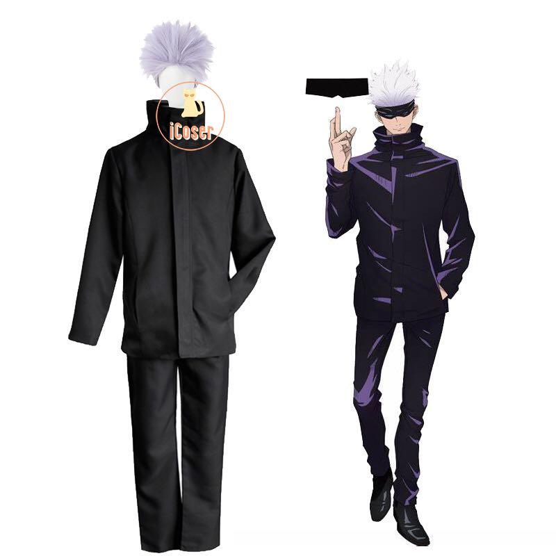 Gojo Satoru Jujutsu Kaisen costume cosplay set with wig, Hobbies & Toys ...