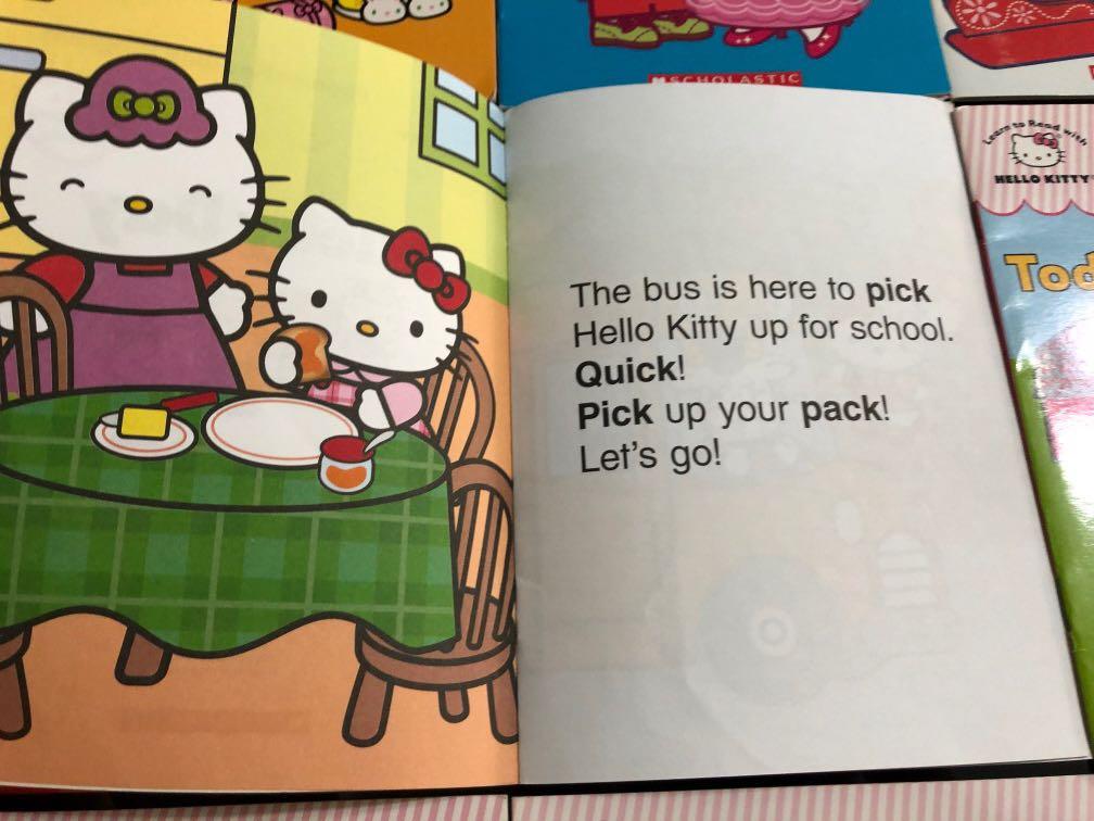 Hello Kitty Phonics Pink Box Set 12 book reading program, Hobbies ...
