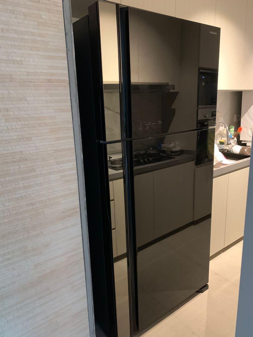 HITACHI REFRIGERATOR (black mirror), TV & Home Appliances, Kitchen ...