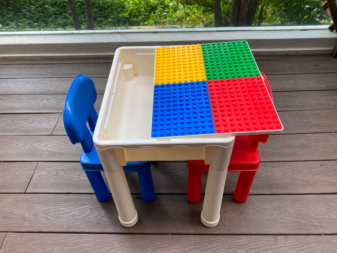 Lego Duplo/compatible blocks table with storage, Babies & Kids, Infant ...
