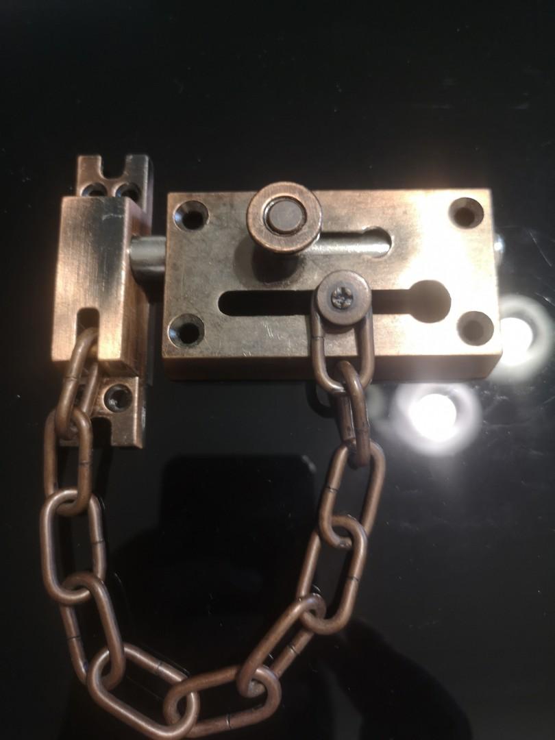 Main Door Bolt & Chain, Furniture & Home Living, Security & Locks ...