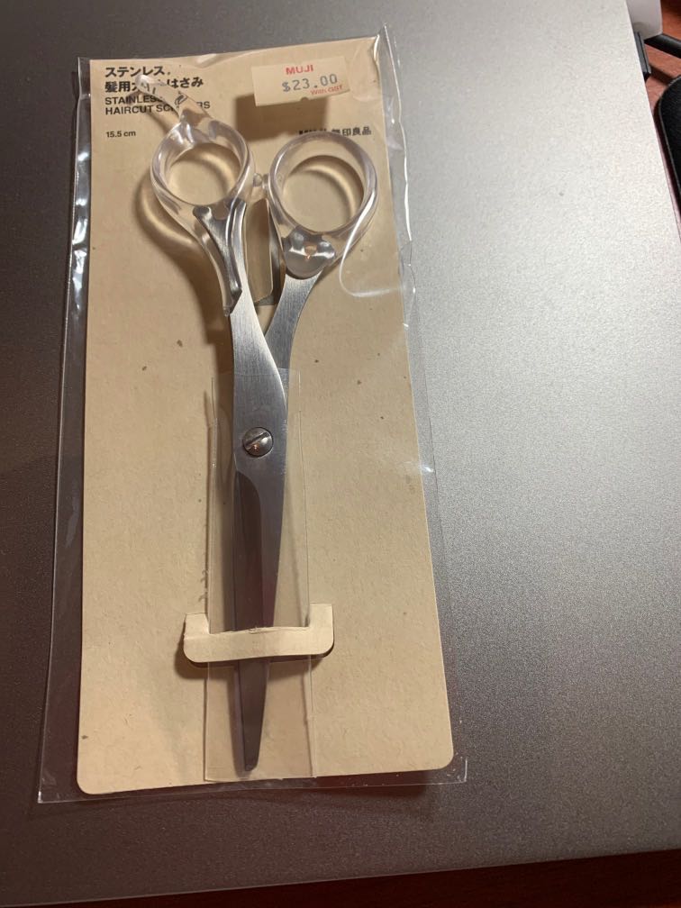 Muji Stainless Haircut Scissors, Beauty & Personal Care, Hair on Carousell