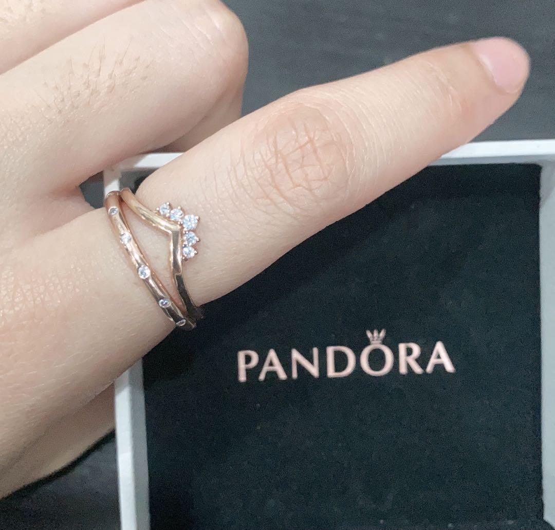 Pandora Rose Stackable Rings, Women's Fashion, Jewelry & Organisers ...