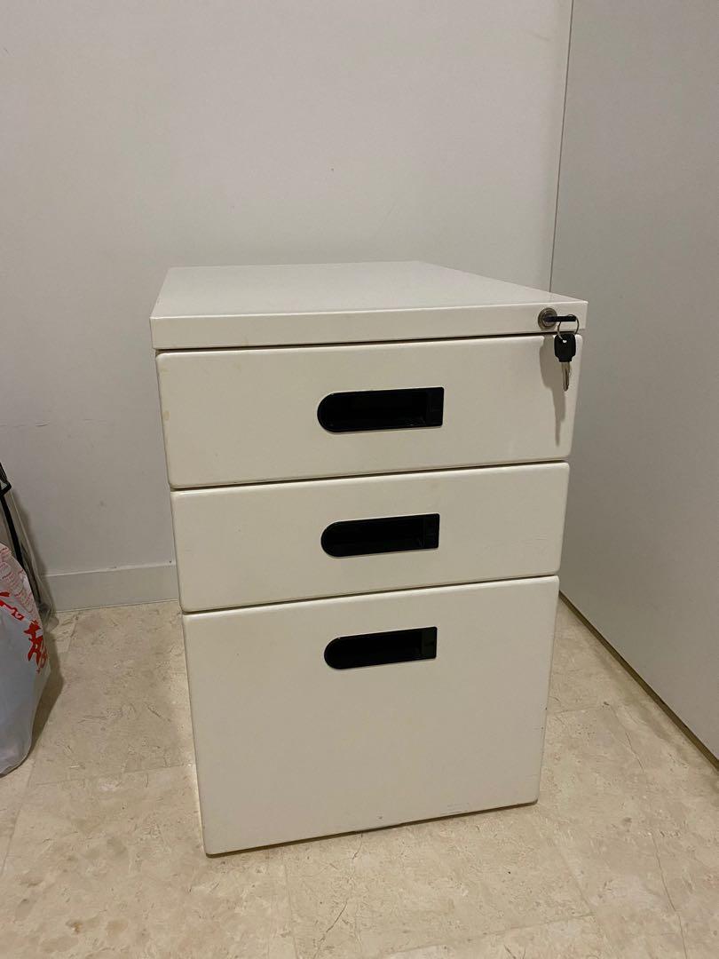 Pedestal side table drawer 3 tier file cabinet, Furniture & Home Living ...