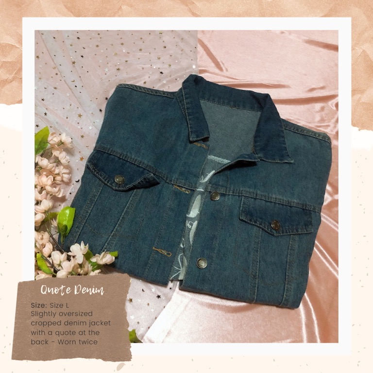 Quote Denim Jacket, Women's Fashion, Coats, Jackets and Outerwear on ...