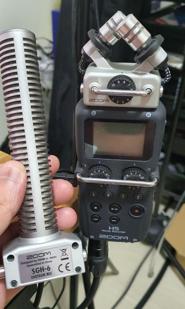 Zoom H5 with SGH6 shotgun, Audio, Microphones on Carousell