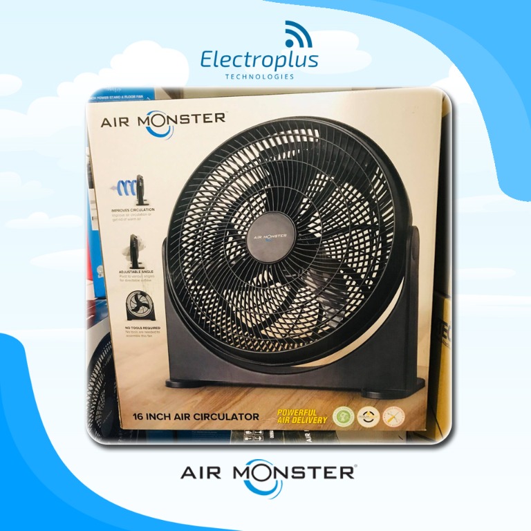 Air Monster 16" Air Circulator Floor Fan, Furniture & Home Living ...