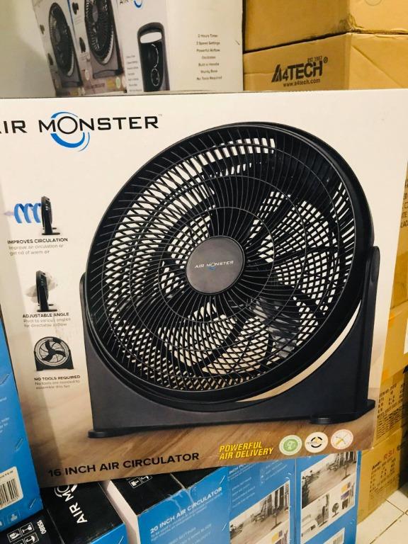 Air Monster 16" Air Circulator Floor Fan, Furniture & Home Living ...