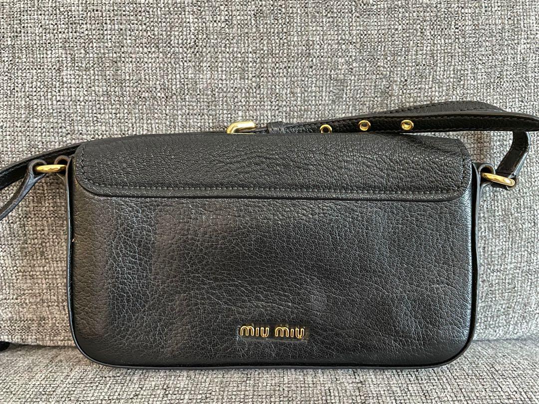 Authentic Mui Mui Cross body bag (black and Gold hardware), Women's ...