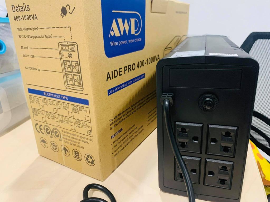 AWP AID1000 Pro LCD UPS 1000VA/600W, Computers & Tech, Parts ...