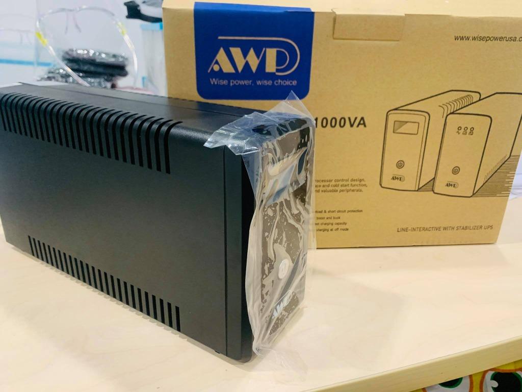AWP AID1000 Pro LCD UPS 1000VA/600W, Computers & Tech, Parts ...