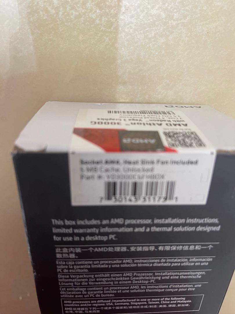 BNIB AMD Athlon 3000G CPU with MSI B350 Tomahawk Plus MOBO, Computers & Tech, Parts ...