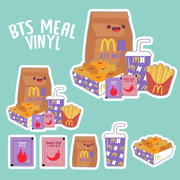 BTS Meal Vinyl Sticker Pack, Everything Else on Carousell