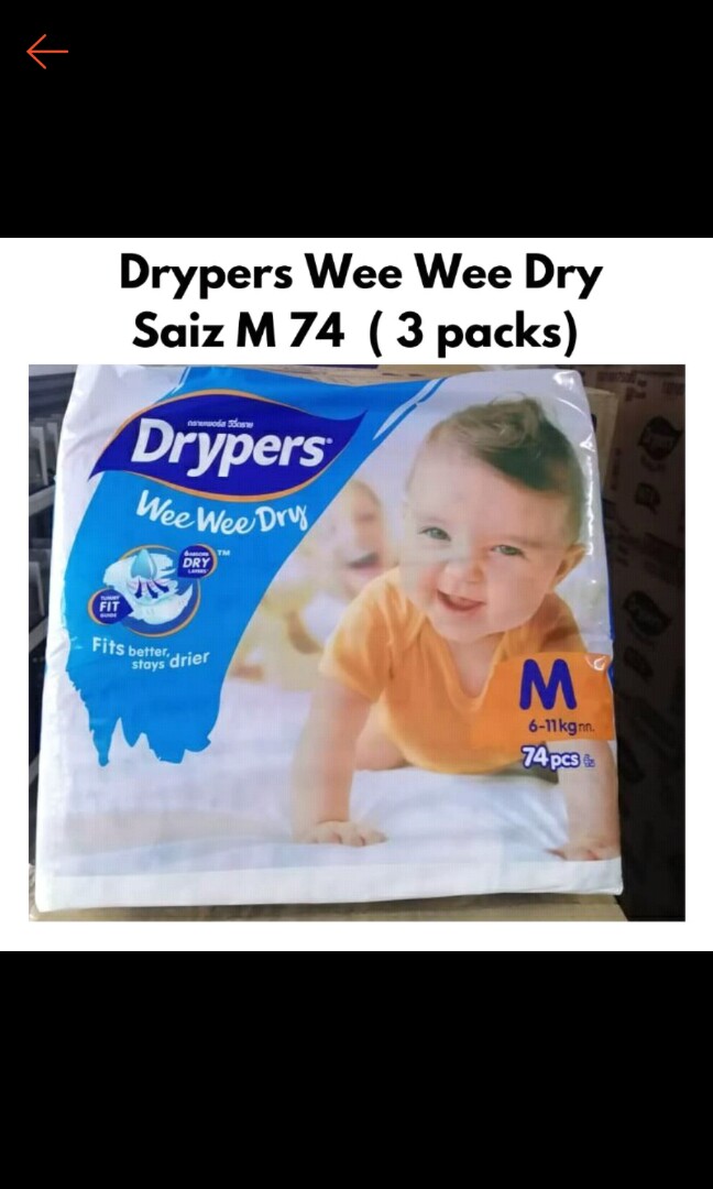 Drypers wee wee dry, Babies & Kids, Bathing & Changing, Diapers & Baby ...