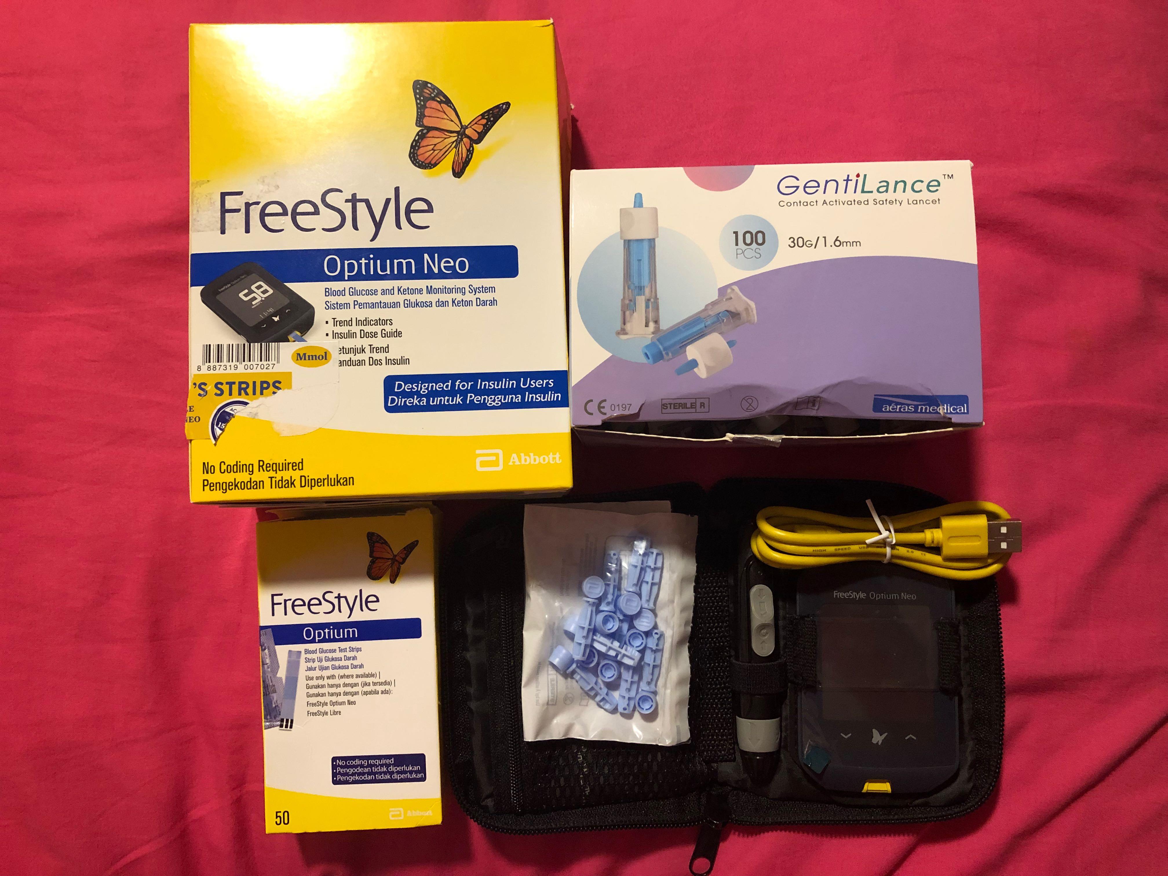 Freestyle optimum Neo blood glucose monitor, Health & Nutrition, Health ...