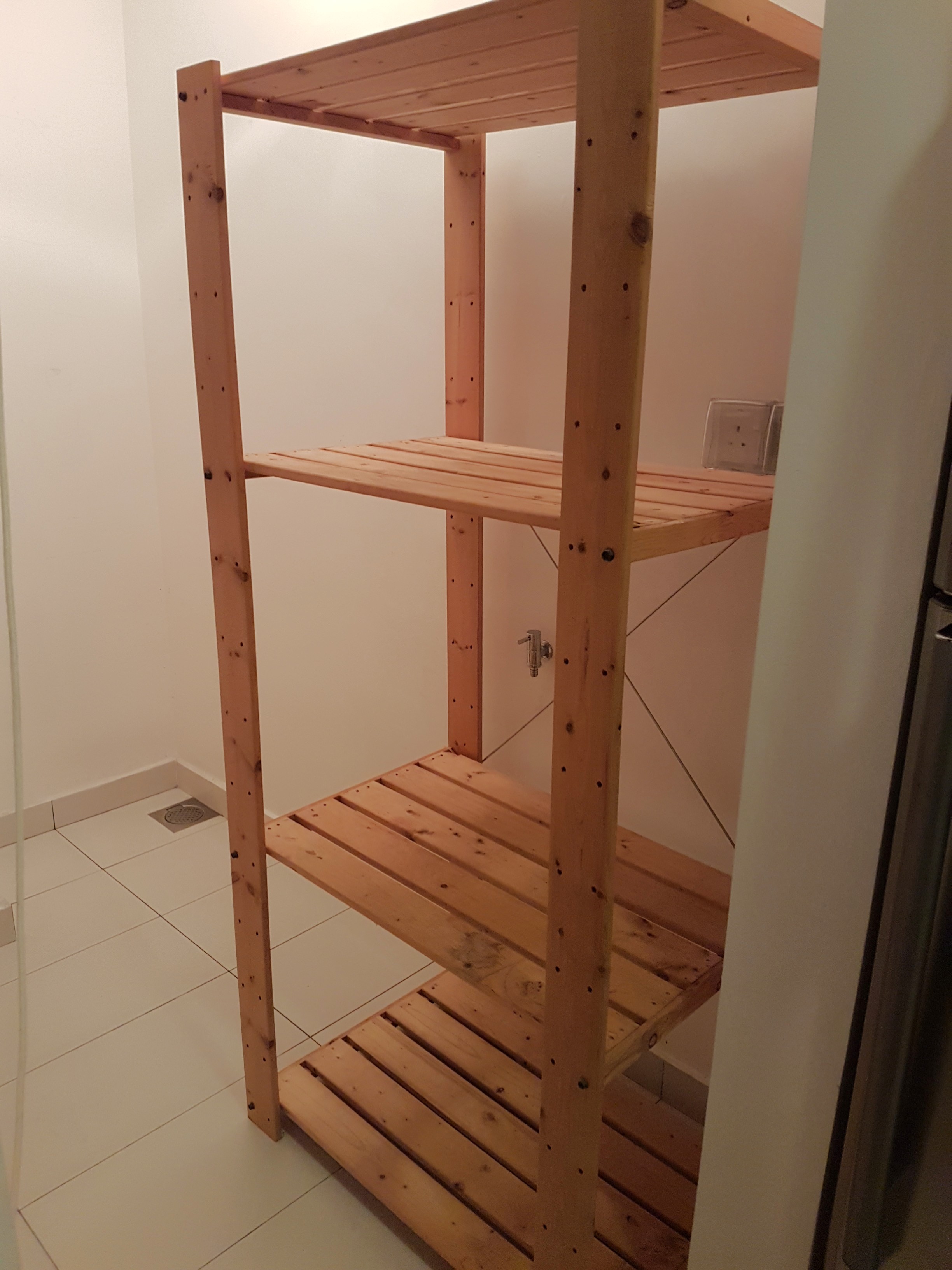 Ikea 4 tier wooden rack, Furniture & Home Living, Furniture, Shelves ...