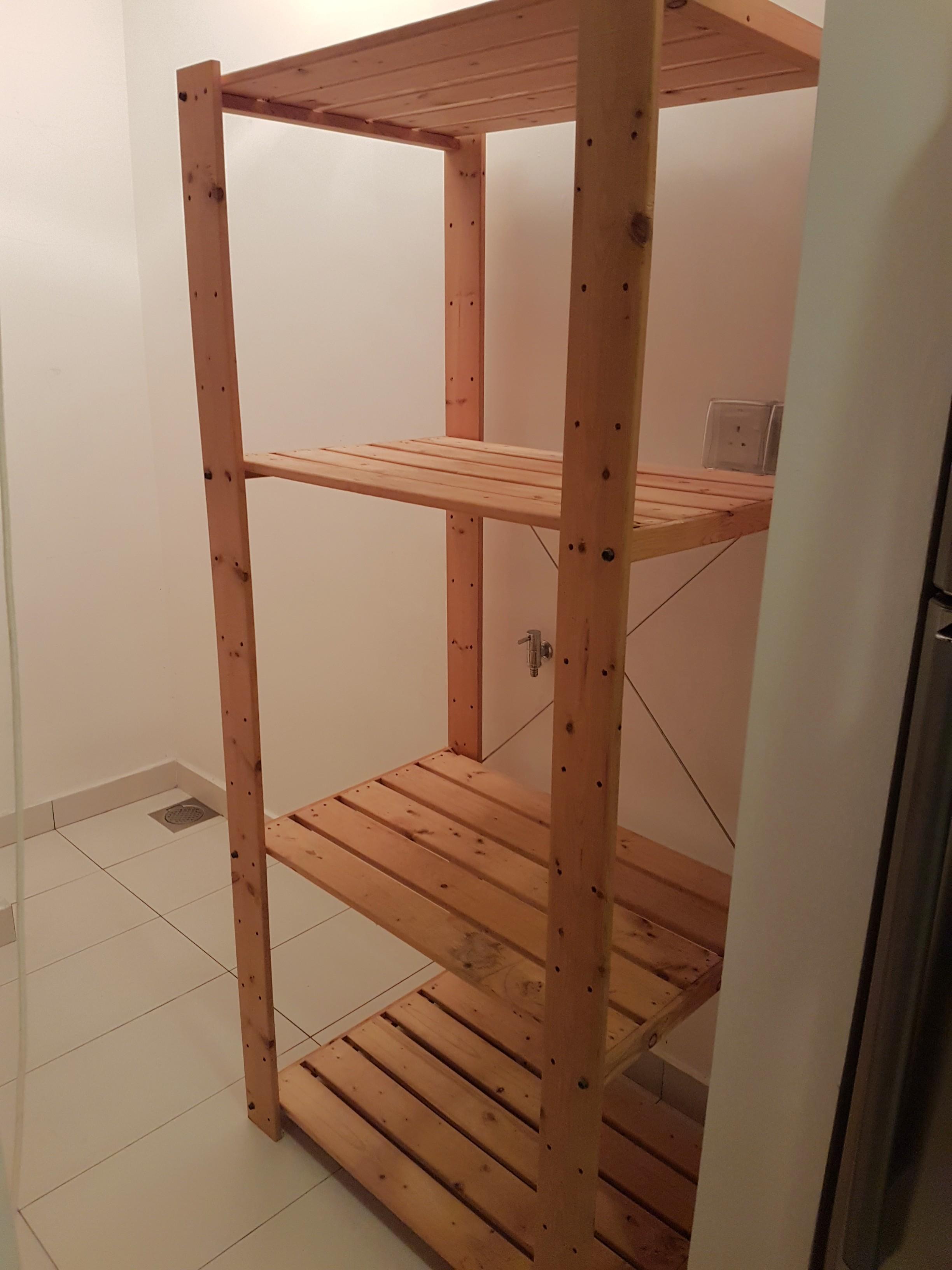 Ikea 4 tier wooden rack, Furniture & Home Living, Furniture, Shelves ...