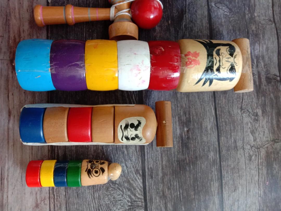 Japanese Traditional Games - Kendama, Daruma Otoshi & Koma, Hobbies ...