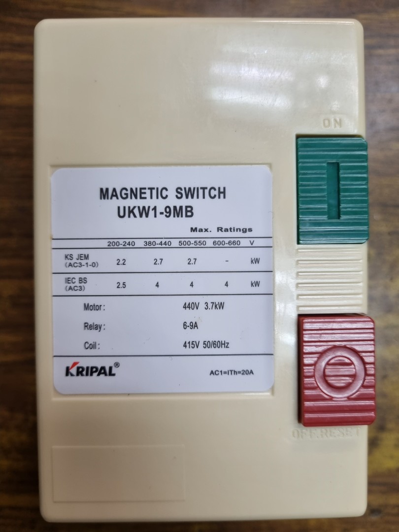 Kripal Ac Magnetic Switch, UKW1-9MB, TV & Home Appliances, Electrical ...