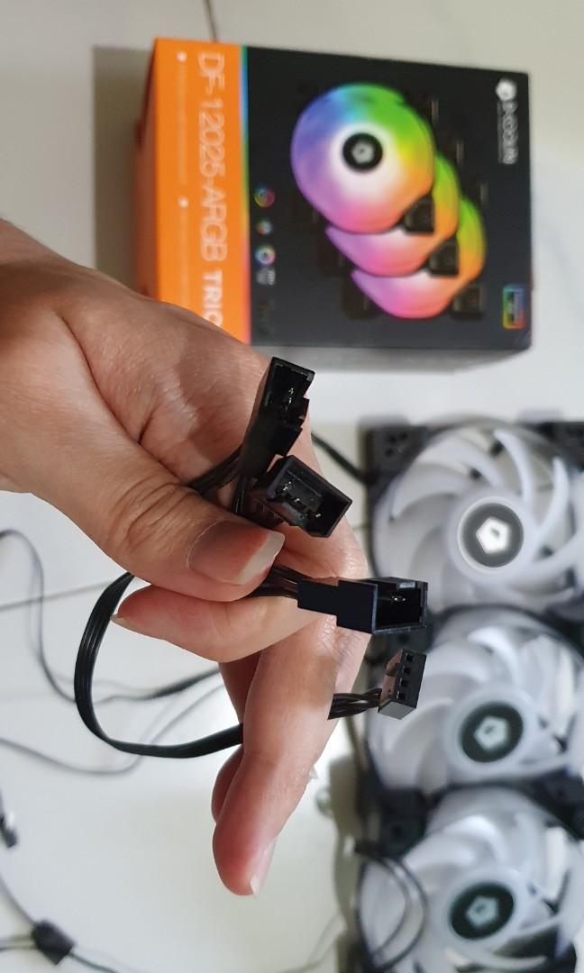 RGB FAN (ID-Cooling 3-Pack ARGB Fans Remote 120mm PWM Double Ball ...