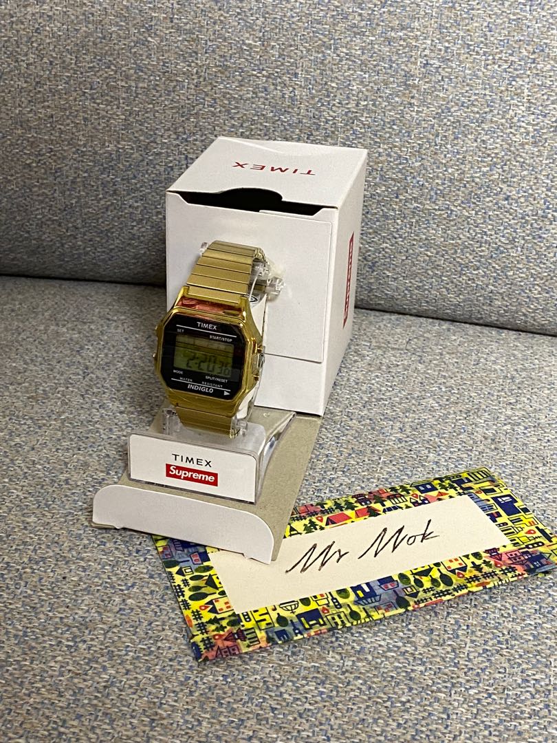 Supreme timex watch gold, 名牌, 手錶 - Carousell