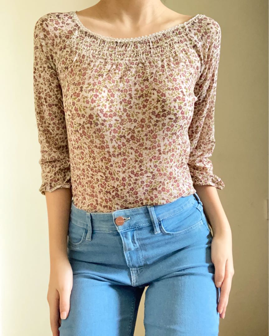Vintage country style top, Women's Fashion, Tops, Longsleeves on Carousell