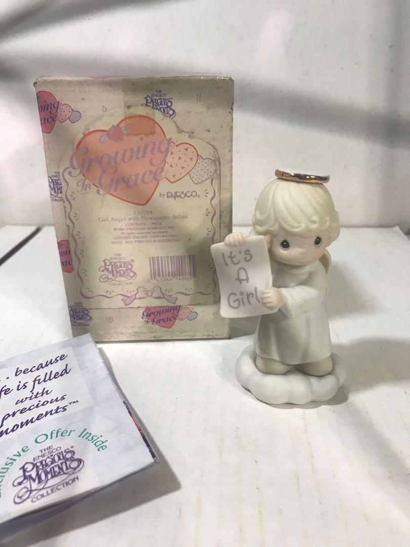 vintage Precious Moments Collection Girl Angel with Newspaper #136204 ...