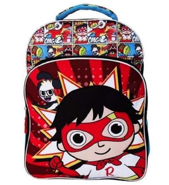16" Ryan's World Large Kids Backpack w/ Hidden Cape School Play Fashion ...