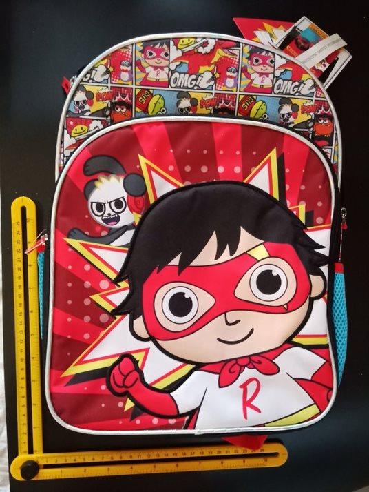 16" Ryan's World Large Kids Backpack w/ Hidden Cape School Play Fashion ...