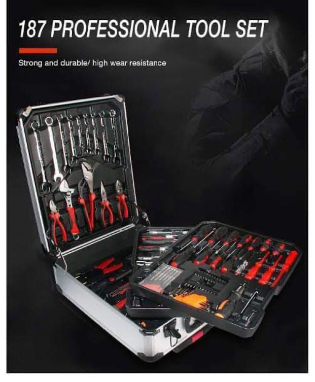 187 PCS PROFESSIONAL HAND TOOL SET CHROME VANADIUM, Furniture & Home ...