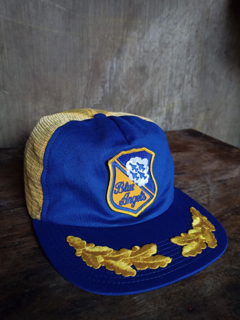 80's Blue Angels Leaf Laurel Trucker Cap, Men's Fashion, Watches ...